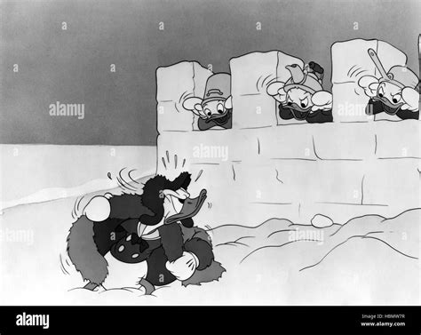Donalds Snow Fight Donald Duck Huey Dewey And Louie 1942 Stock