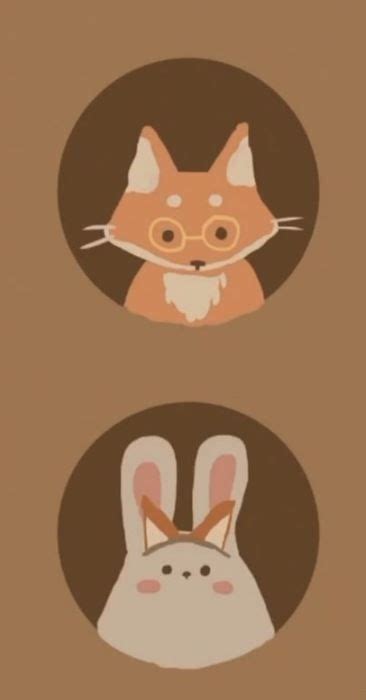 Kawaii Matching Fox And Bunny Rabbit Pfp Profile Picture Cottagecore