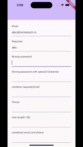 Flutter Validation Flutter Package