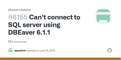 Cant Connect To Sql Server Using Dbeaver 611 · Issue 6155 · Dbeaverdbeaver · Github