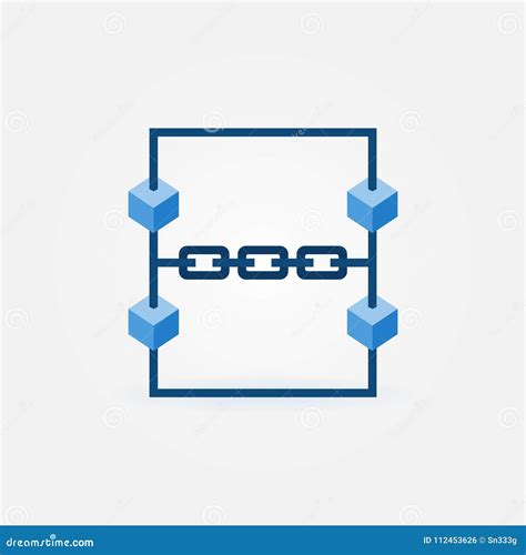 Blockchain Technology Icon Vector Block Chain Symbol Stock Vector Illustration Of Financial