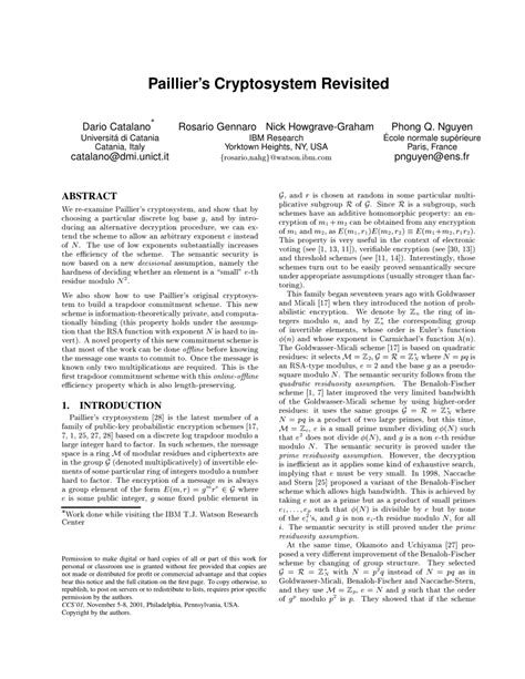 pdf paillier s cryptosystem revisited
