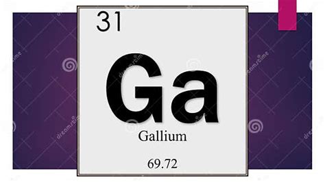 Gallium Chemical Element Symbol On Purple Abstract Background Stock