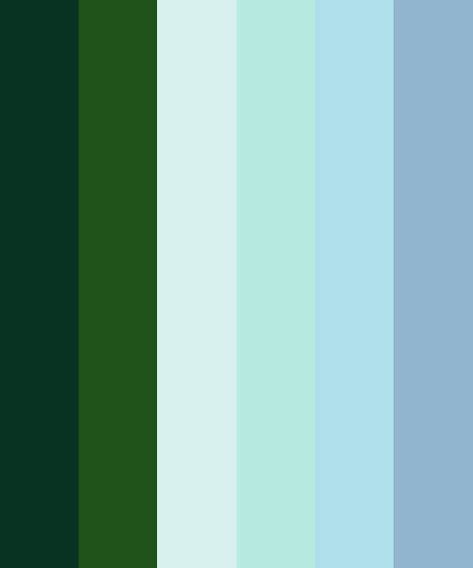Dark Green And Light Blue Color Palette