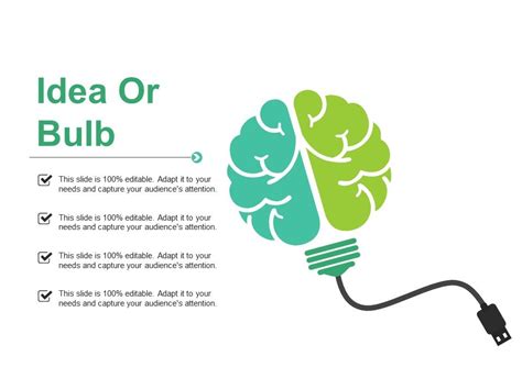 Idea Or Bulb With Brain Ppt Summary Designs Download PowerPoint Presentation Sample Example