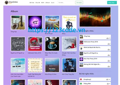 Source code website nhạc online php thuần có báo cáo