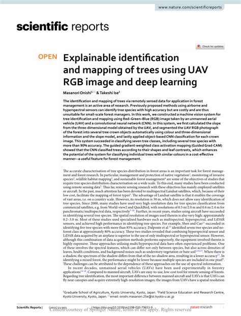 Pdf Explainable Identification And Mapping Of Trees Using Uav Rgb