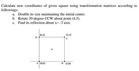solved calculate new coordinates of given square using