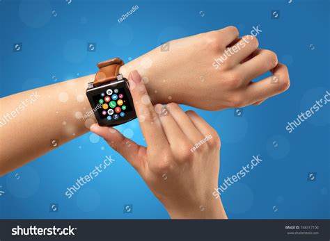 Naked Female Hand Smartwatch Application Icons Stock Photo Shutterstock