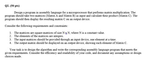 Solved Design A Program In Assembly Language For A