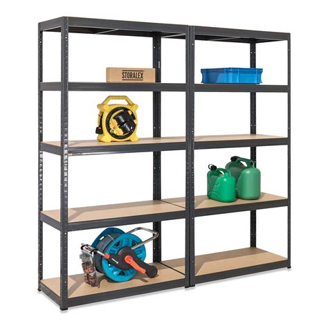 2x Storalex Vrs Garage Shelving Units 1800mm High 200280kg Grey