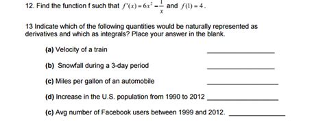 solved find the function f such that f x 6x 2 1 x and