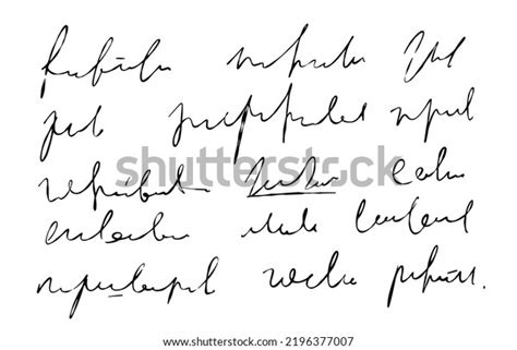 Handwritten Unreadable Text Abstract Illegible Handwriting Stock Vector