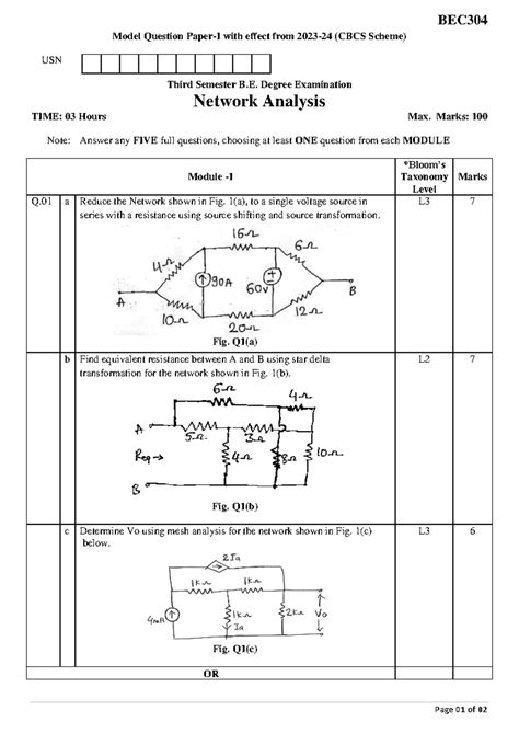 Network Analysis Model Qp With Solution Bec Page 01 Of 02 Model