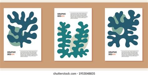 Set Three Abstract Minimalist Aesthetic Floral Stock Vector Royalty