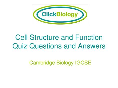 PPT Cell Structure And Function Quiz Questions And Answers PowerPoint Presentation ID 4168866