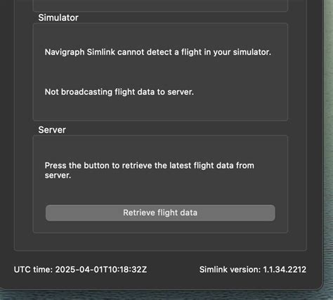 simlink not detecting simulator simlink moving map navigraph