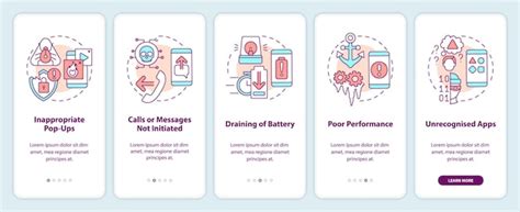 Premium Vector Phone Hacking Attack Onboarding Mobile App Screen