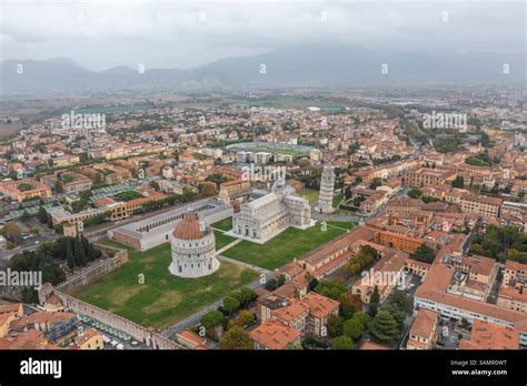 Aerial View Of Pisa Cathedral In Piazza Del Duomo In Pisa Downtown