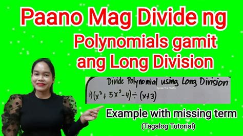 How To Divide Polynomial Using Long Division Tagalog Tutorial Youtube