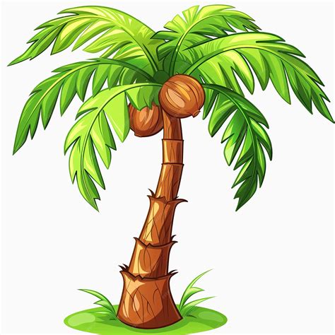 Premium Photo Cartoon Coconut Tree Isolated On A White Background Coconut Tree Cartoon