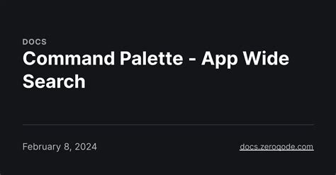 Command Palette App Wide Search