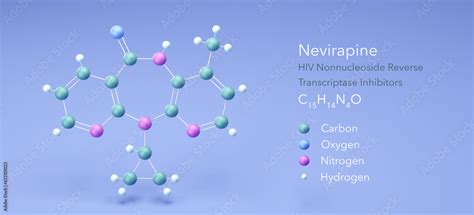 Nevirapine Molecule Molecular Structures Hiv Nonnucleoside Reverse Transcriptase Inhibitors