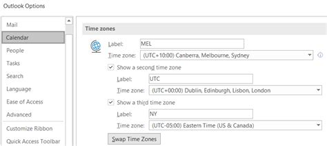 Display Multiple Time Zones In Outlook Calendar