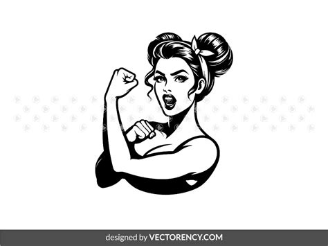 Vintage Pinup Woman Buns Hair Hector Vectorency