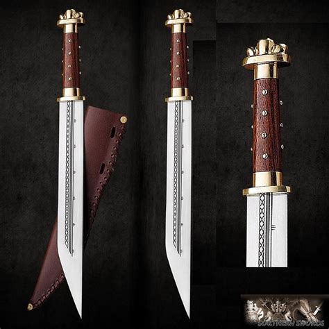 High Quality Merovingianviking Seax Or Sax With Leather Sheath