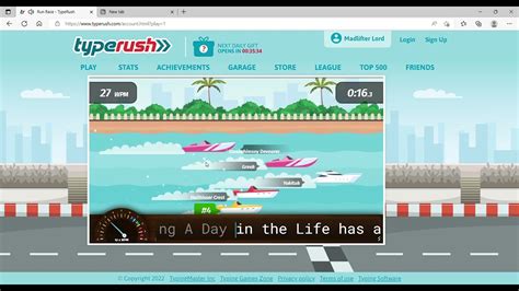 Typing Rush Boat Racing Youtube