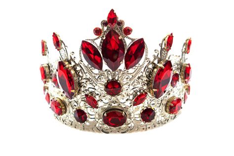 흰색 배경에 크라운 수제 주문 제작 개별적으로 공주를위한 보석 정면 뷰n 흰색 배경에 대한 스톡 사진 및 기타 이미지 흰색