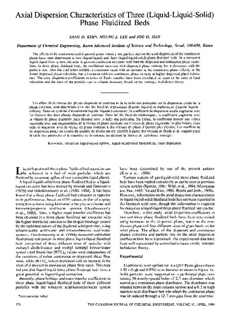 Axial Dispersion Characteristics Of Three Liquid Liquid Solid Phase Fluidized Beds