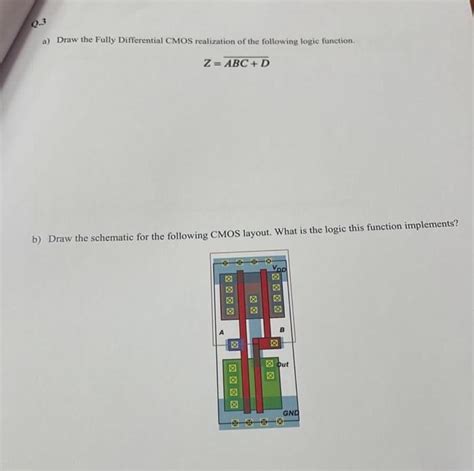 A Draw The Fully Differential CMOS Realization Of Chegg