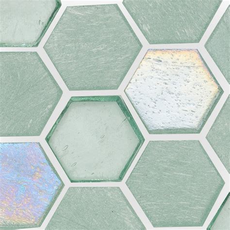 Seagrass Hexagonal Glass Tile E1xseagxxs American Glass Mosaics Aquablu Mosaics