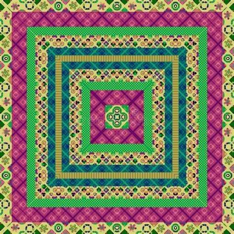 Seamless Patchwork Square Retro Colors Pattern Stock Illustration Illustration Of Seamless