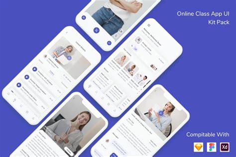 简洁的在线语言学习ios App Ui Kit设计figma模板免费下载 魔棒网