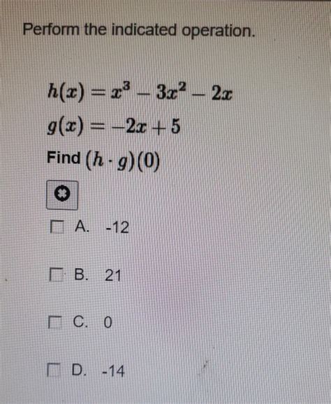 Solved Evaluate each function. f(x)= –2+ + 3; Find f(-1) A. | Chegg.com