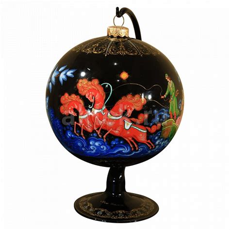 Эксклюзивный елочный шар Тройка палех