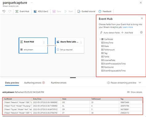 Capture Event Hubs Data To Adls In Parquet Format Azure Stream Analytics Microsoft Learn