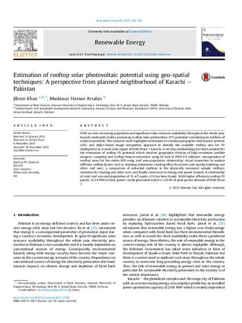 Pdf Estimation Of Rooftop Solar Photovoltaic Potential Using Geo Spatial Techniques A