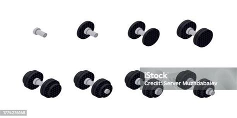 Stepbystep Instructions For Assembling A Dumbbell Vector Stock Illustration Download Image Now
