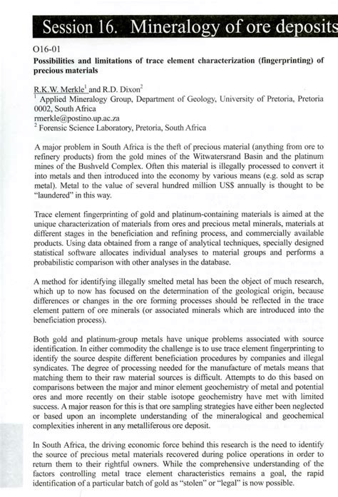 Pdf Possibilities And Limitations Of Trace Element Characterization Fingerprinting Of