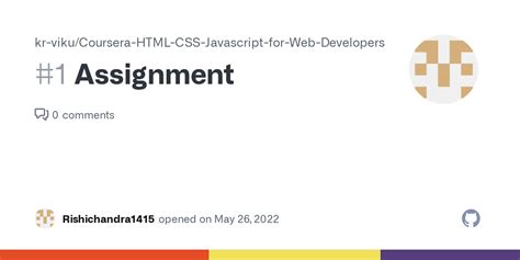 Assignment Issue Kr Viku Coursera HTML CSS Javascript For Web Developers GitHub