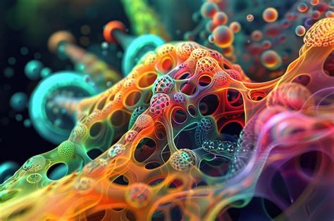 Premium Photo An Abstract Visualization Of Microbial Structures