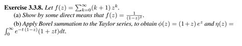 Solved Exercise 338 Let Fz∑k0∞k1zk A Show By