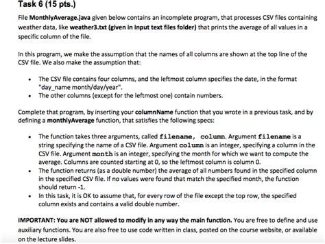 solved task 6 15 pts file monthlyaverage java given below