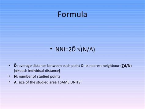 Nearest Neighbour Index