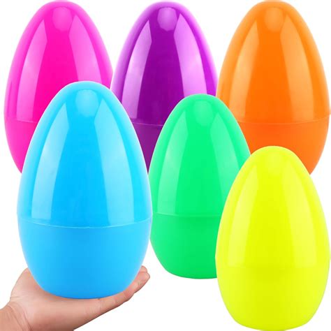 Sonarun 6 Pcs 10 Inch Giant Easter Eggs Plastic Large Easter Eggs