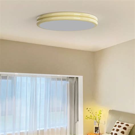 1 Light Exposed Mount Plexiglass Circular Flush Mount Light With Maroon